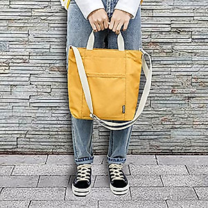 TOPTIE Canvas Tote Shoulder Bag Handle Purse Satchel Hobo Bag, Yellow Crossbody Bag for School Work Shopping