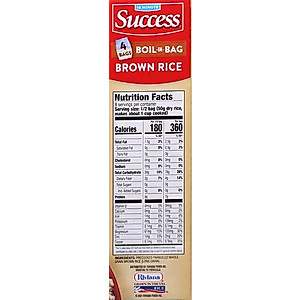 Success Boil-in-Bag Rice, Brown Rice, Quick and Easy Rice Meals, 14-Ounce Box