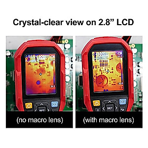 UNI-T UTi260B Thermal Camera with Macro Lens, Infrared Cameras Thermal Imaging Camera 256x192 IR Resolution Thermal Imager 49152Pixels 7 Palettes 25 Hz Refresh Rate, IP65 2-Meter Drop, 2.8" LCD