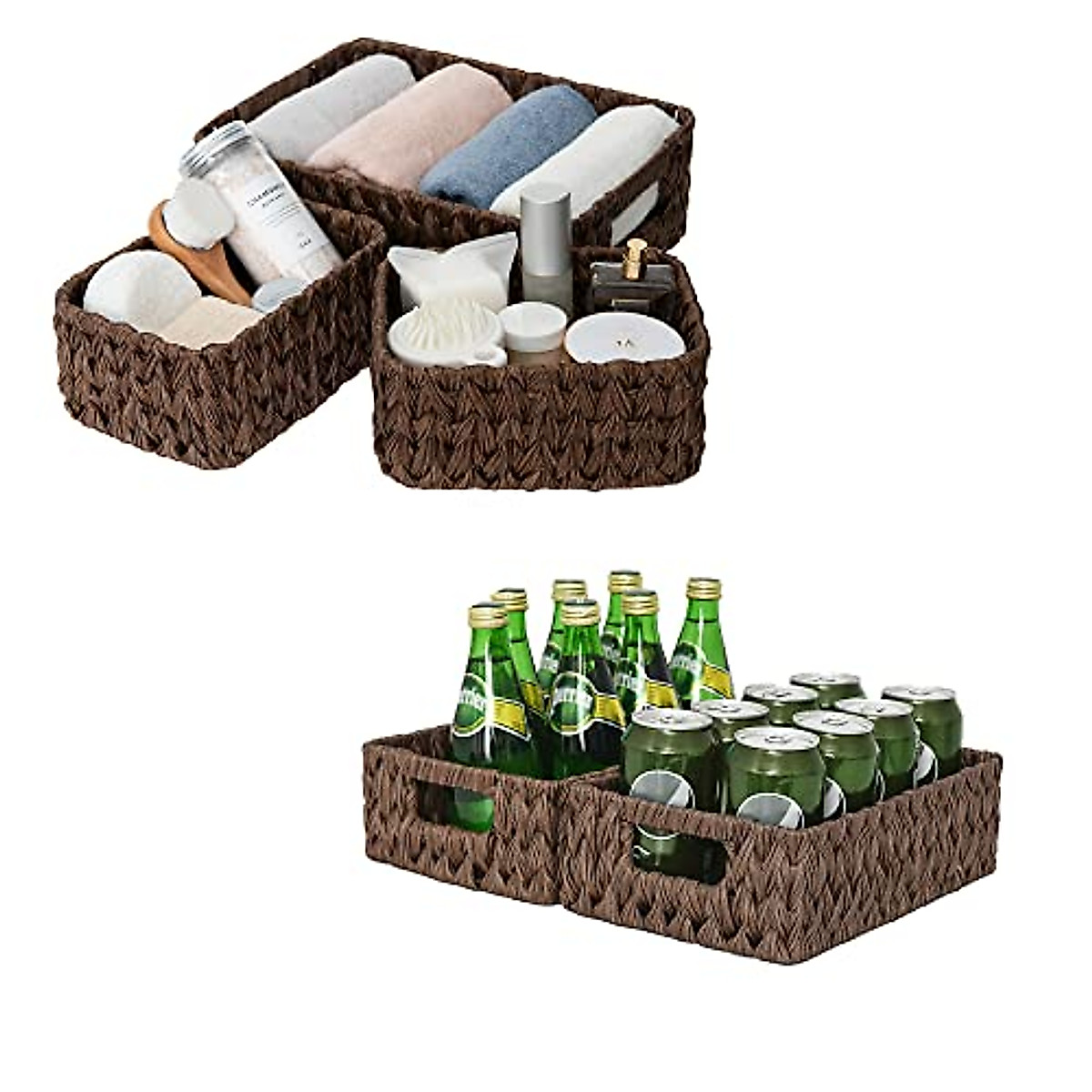 GRANNY SAYS Bundle of 2-Pack Wicker Baskets Storage & 3-Pack Wicker Storage Baskets for Home Office