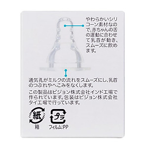 Small Size 2 Pieces from Pigeon Slim Time Nipple 0 Months