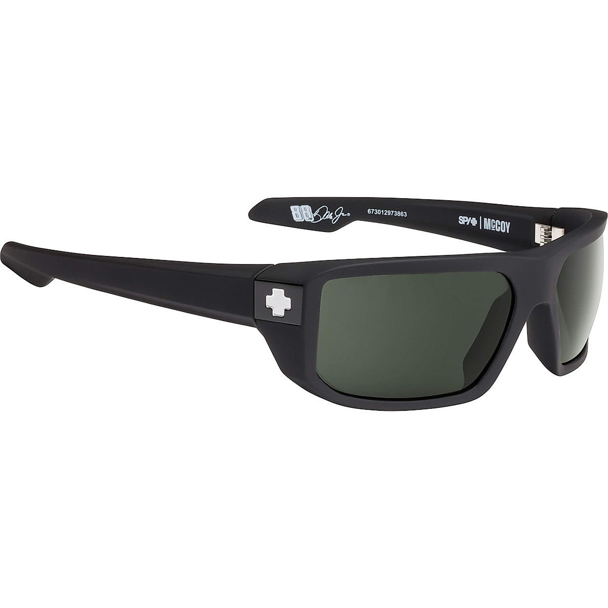 Spy Optic McCoy Sunglasses, Soft Matte Black/Happy Gray/Green