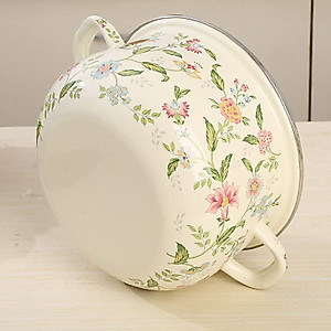 Colorful Enamel Stock Pot with Lid Double Ear for Cooking, 20x20cm, BMR0609A2S15L5