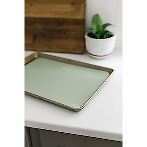 The Silicone Kitchen Silicone Oven Baking Mats BPA Free, Extra Thick, Half Sheet 16 in by 11.75 in, Set of 2, Green and Gray
