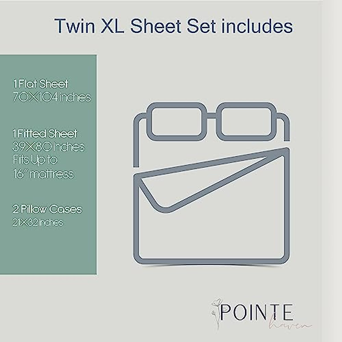 Pointehaven Heavy Weight Flannel Cotton Sheet Set, Twin XL, Plaid Sage