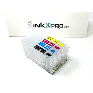 inkxpro Remanufactured Empty Cartridges with Single-use Chip for Epson 812XL 812 XL Fit for Workforce Pro WF-7840 WF-7820 WF-7310 Printer for Regular or Sublimation Printing (BK+C+M+Y)