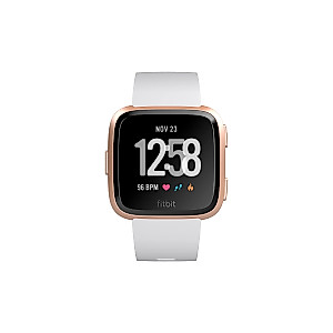 Fitbit Versa Smart Watch, Red Aluminium, One Size (S & L Bands Included) (Red Aluminium) (Renewed)