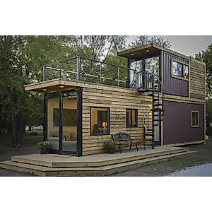 Double Story Modern Modular prefab Tiny Home House for Adults to Live in, prefabricated House Shipping Container Home Water Resistant Fully Customizable Color, prefab Expandable House