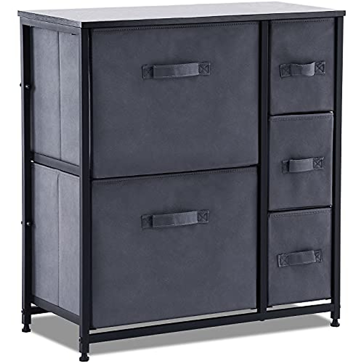 YOUDENOVA Fabric Dresser for Bedroom, 5 Drawers Closet Dresser Storage Organizer Tower for Clothes Storage, Closet Organizers and Storage, Grey
