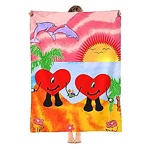 Cartoon Flannel Blanket Comfy Lightweight Warm Super Soft Throw Blanket All Seasons Bedding for Sofa Living Room 80"X60"