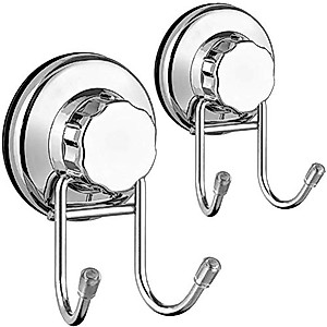 SANNO Powerful Vacuum Suction Cup Shower Caddy/Two Suction Hooks Basket for Shampoo Combo Organizer Basket Stainless Steel Holder for Bathroom Storage Stainless Steel (Set of 3)