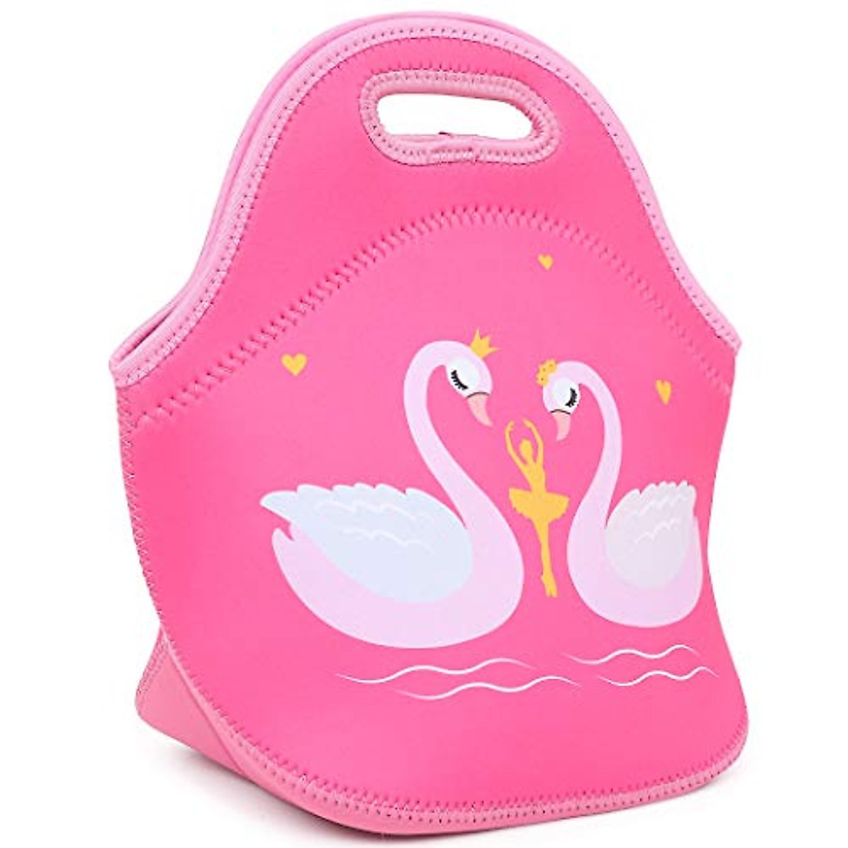 Moonmo Cute Swan Ballet Dancing Girl Diamond Sequins Waterproof Princess School Backpack Set Girls Book Bag (Large, Rose Set)