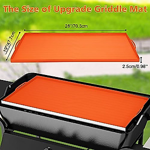 KNHUOS 28'' Griddle Mat Silicone for Blackstone, Silicone Griddle Cover Upgraded Handle-Design,Protective BBQ Grill for Blackstone Protector Accessories Kit & Indoor Outdoor