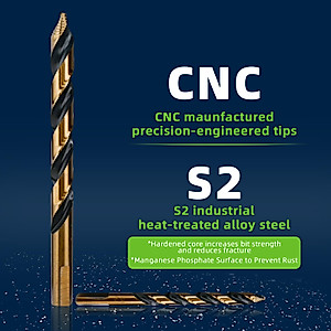 Steel Vision Tools 29pc Hex Stepped Tip Drill Bit Set - M35 Tungsten-Cobalt Alloy, Mechanics Length, 1/16" to 1/2" Cutter Bits, No Pilot Hole Needed, Durable and Precise for Metal Drilling