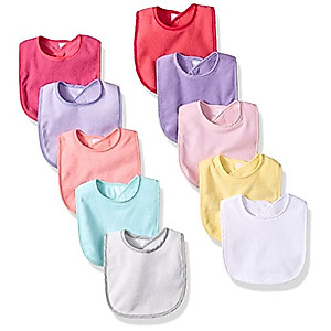 Hudson Baby Unisex Baby Drooler Bib with Waterproof Lining, Pink, One Size