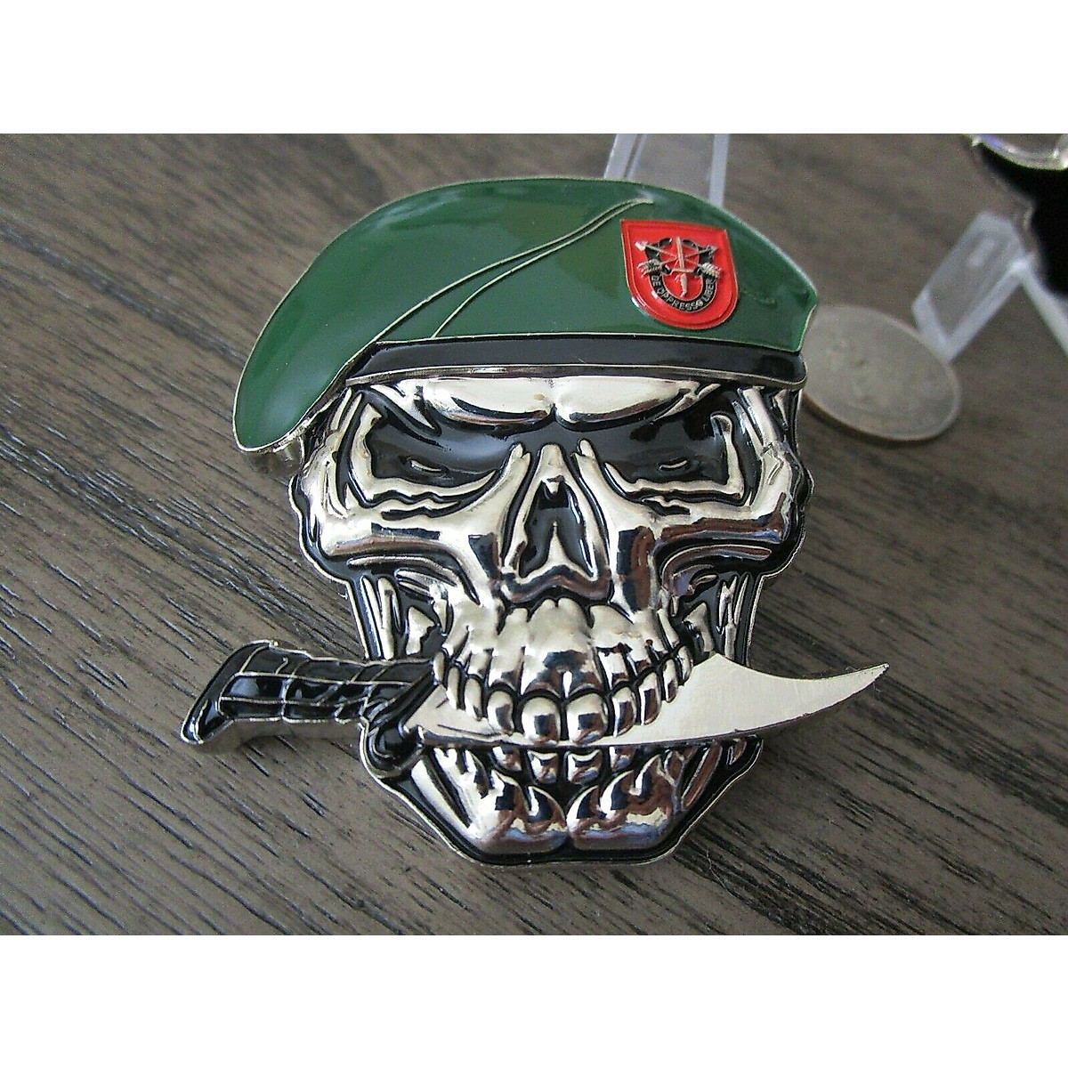 United States Army 7th Special Forces Group Green Berets Creed 7th SFG (A) Reapers Skull Challenge Coin