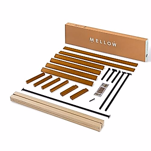 Mellow Asher 14 Inch Bamboo Wood Bed with Wooden Slats, No Box Spring Needed, Easy Assembly, Twin, Natural Platform