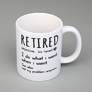 Retirement Coffee Mug For Men Women, Happy Retirement Mug 11 Oz With Keychain - Retired Coffee Cup, Retirement Gifts For Coworkers Friends Boss Family, Birthday Christmas Gift For Retired Man Woman