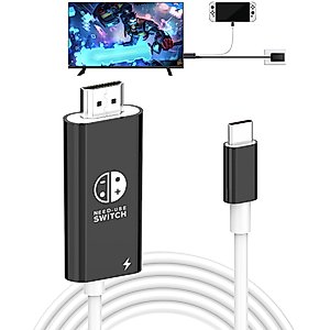 Dnkeaur USB C to HDMI Adapter Cable Compatible with Nintendo Switch, Type-C to HDMI Conversion Cable Replaces The Switch Docking Station for TV Projection Screen, Nintendo Switch OLED Dock