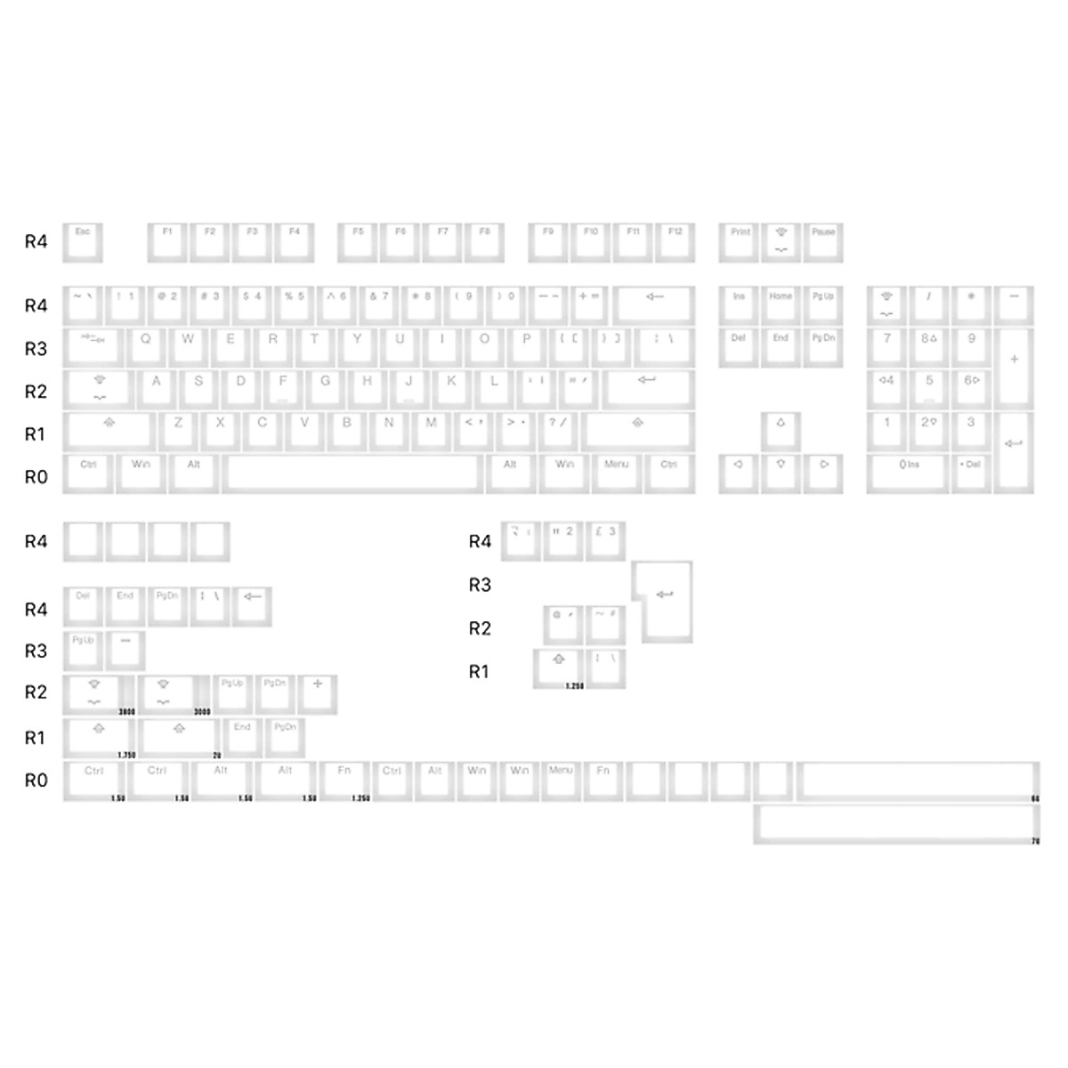 Taihao Cubic Profile Nana De Coco Translucent Backlit Doubleshot keycaps for DIY gaming mechanical keyboard oem profile Forested (NanaDeCoco Forested Keycap)