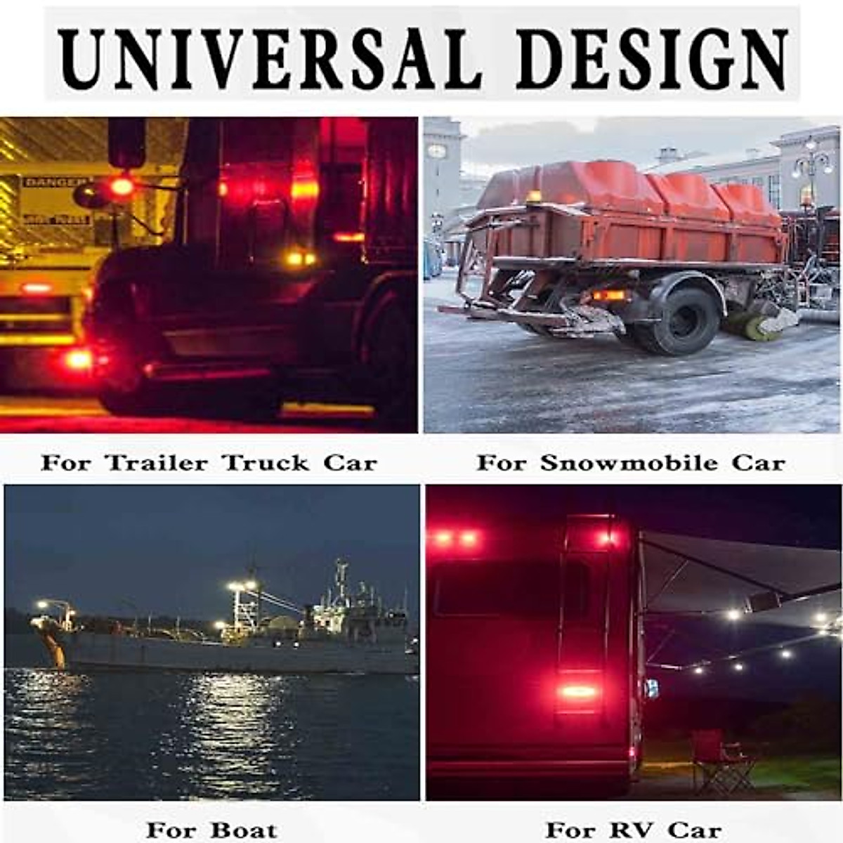 12V LED Trailer Light Kit DOT Certified, Utility Trailer Lights for Boat Submersible RV Car with Wire Harness Wafer LED Waterproof 80 Inch