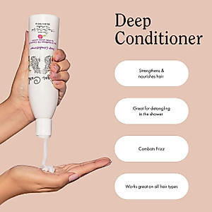 Rizos Curls Deep Conditioner, Strengthens & Moisturizes Hair while Controlling Frizz, Add Softness and Manageability with Coconut Oil, Sunflower Oil & Shea Butter, 10 oz