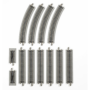 Bachmann Trains E-Z TRACK ELECTRONIC AUTO-REVERSING SYSTEM - NICKEL SILVER E-Z TRACK With Grey Roadbed - HO Scale