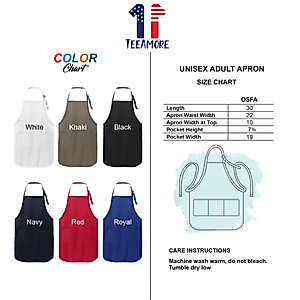 TEEAMORE Custom Grill Aprons for Women Men Add Your Text Personalized Chef Kitchen Apron