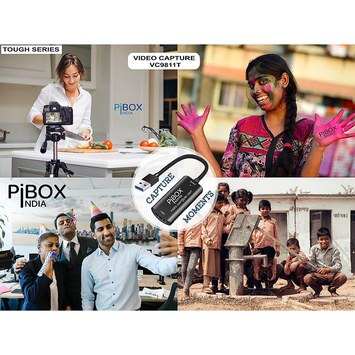 Video Capture Card, PiBOX India Braided Tough, 4K HDMI to USB 3.0 Game Capture Device Aluminium Windows Android Mac,HD 1080P Audio Video Card Live Streaming Gaming, Teaching Live Broadcasting