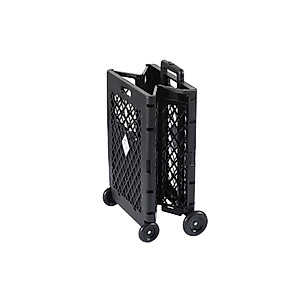 Foldable Portable Shopping Cart with Wheels -Rolling Utility Cart/Folding Dolly - 55/80Lbs Capacity-Large
