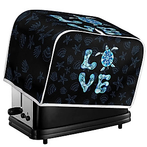 YEXIATODO Love Turtle Toaster 4 Slice Kitchen Small Appliance Cover with Handle Fits for Most Standard Long Slot Toasters Kitchen Aid Cover Home Kitchen Decor