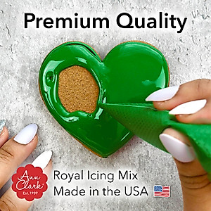 Ann Clark Green Royal Icing Mix, Cookie Icing 4.3-oz. Pouch Makes 2 Cups Green Icing