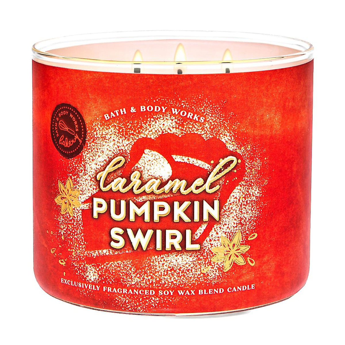 Caramel Pumpkin Swirl Candle - Caramel w/Brown Sugar and Cinnamon + Creamy Vanilla - Bath and Body 3 Wick Pumpkin Caramel Swirl Scented Candle for Fall - 14.5 Ounces - Fall Candles, 2024.