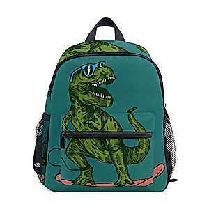 T-Rex Dinosaur Surfer Toddler Backpack Kindergarten Preschool Kids Bag for Boys Girls Age 3-7