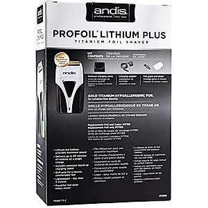 Andis Cordless Profoil Lithium Plus Titanium Foil Shaver with BeauWis Blade Brush