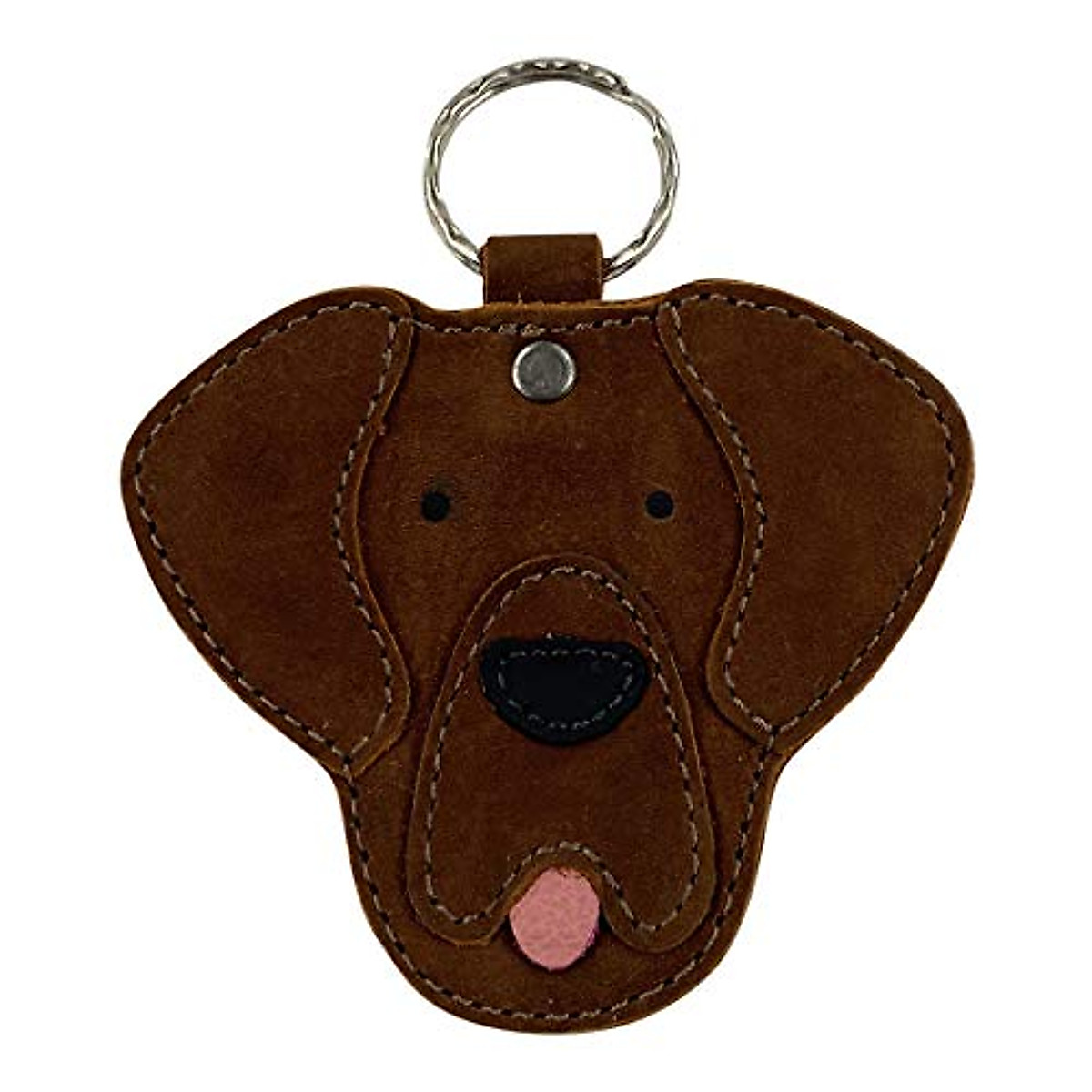 TACO DOG, Critter Keychain Labrador Dog Handmade from Full Grain Leather (Swayze Suede)