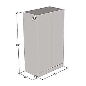 Aria 2 Door 47" Wardrobe (White with Mirror)