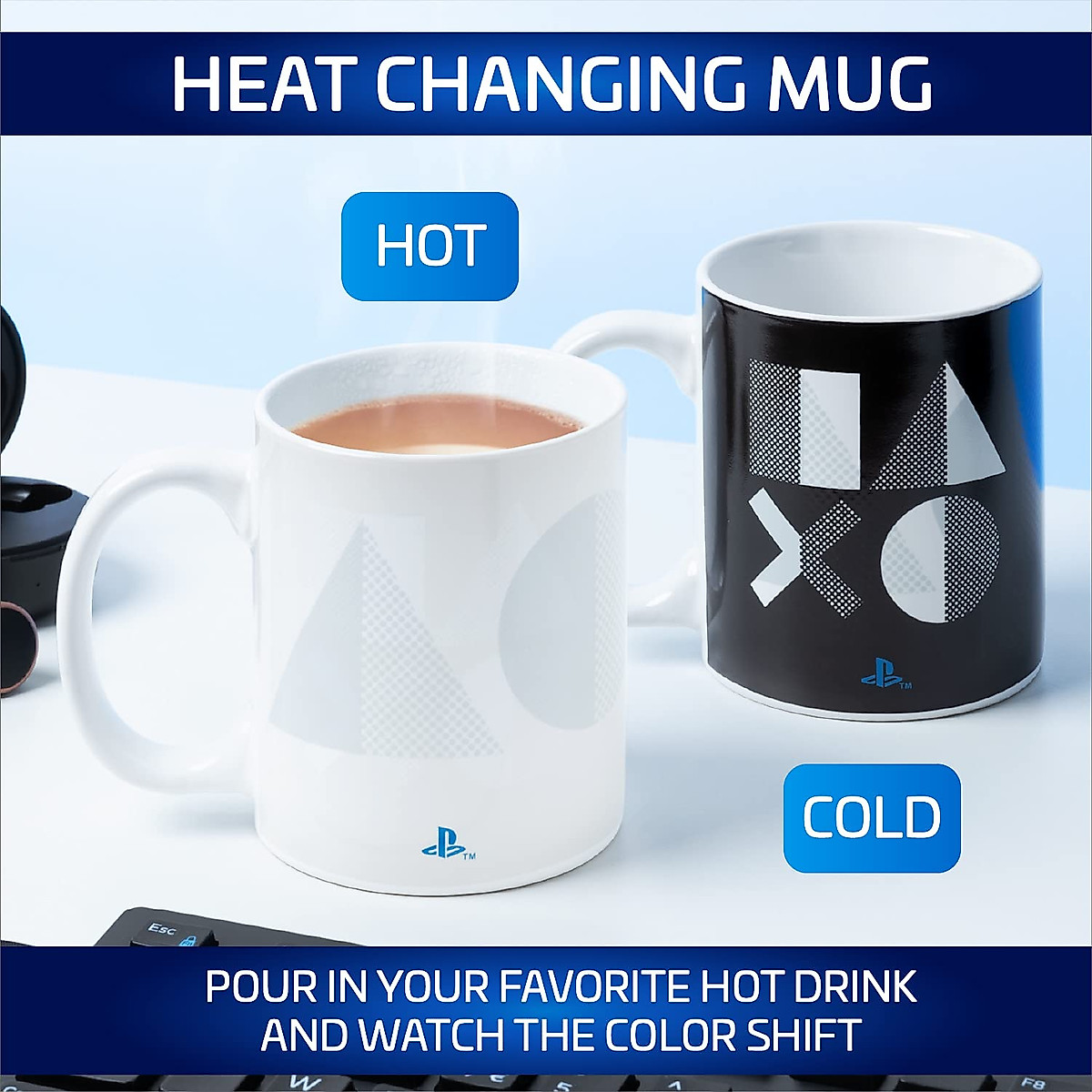 Paladone Playstation 5 Heat Change Mug -Officially Licensed Merchandise