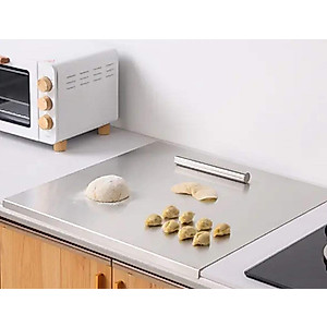 Kingsman Extra Large 304 Heavy Duty Stainless Steel Chopping Board, Cutting Board for Meat Vegetable Fruit Fish Cheese, Easy To Clean (27.5 Inch)