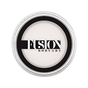 Fusion Body Art Face Paint | PRO Paraffin White (32gm), Professional Quality Water Activated Face and Body Paint Supplies Single Makeup Cake Hypoallergenic, Non-Toxic, Safe, Vegan, FDA Complia