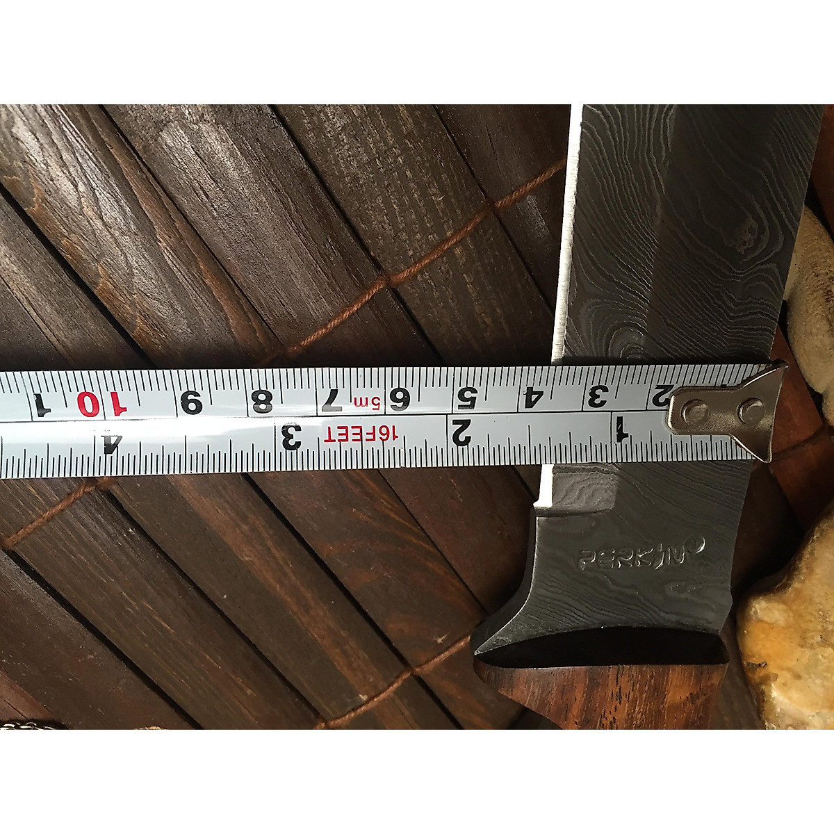 Perkin Knives - Custom Handmade Damascus Hunting Knife with Sheath Full Tang Knife - AR1101W