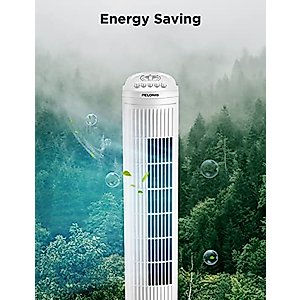 PELONIS 30 Inch Oscillating Tower Fan with 3 Speed Settings and Auto-off Timer, Standing Fan PFT28A2BWW, White