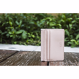 Xoopar Iné Power Wallet 3,000 mAh Ultra Thin 4-RFID Credit Card Slots Recycled Leather & Brushed Aluminum (Sweet Pink)