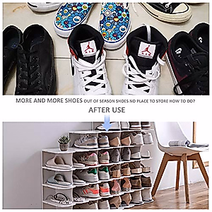 ACPOP Shoe Slots Organizer, Adjustable Shoe Rack,Better Stability Shoe Organizer,Shoe Stacker,Space Saver,Pack of 6,Grey