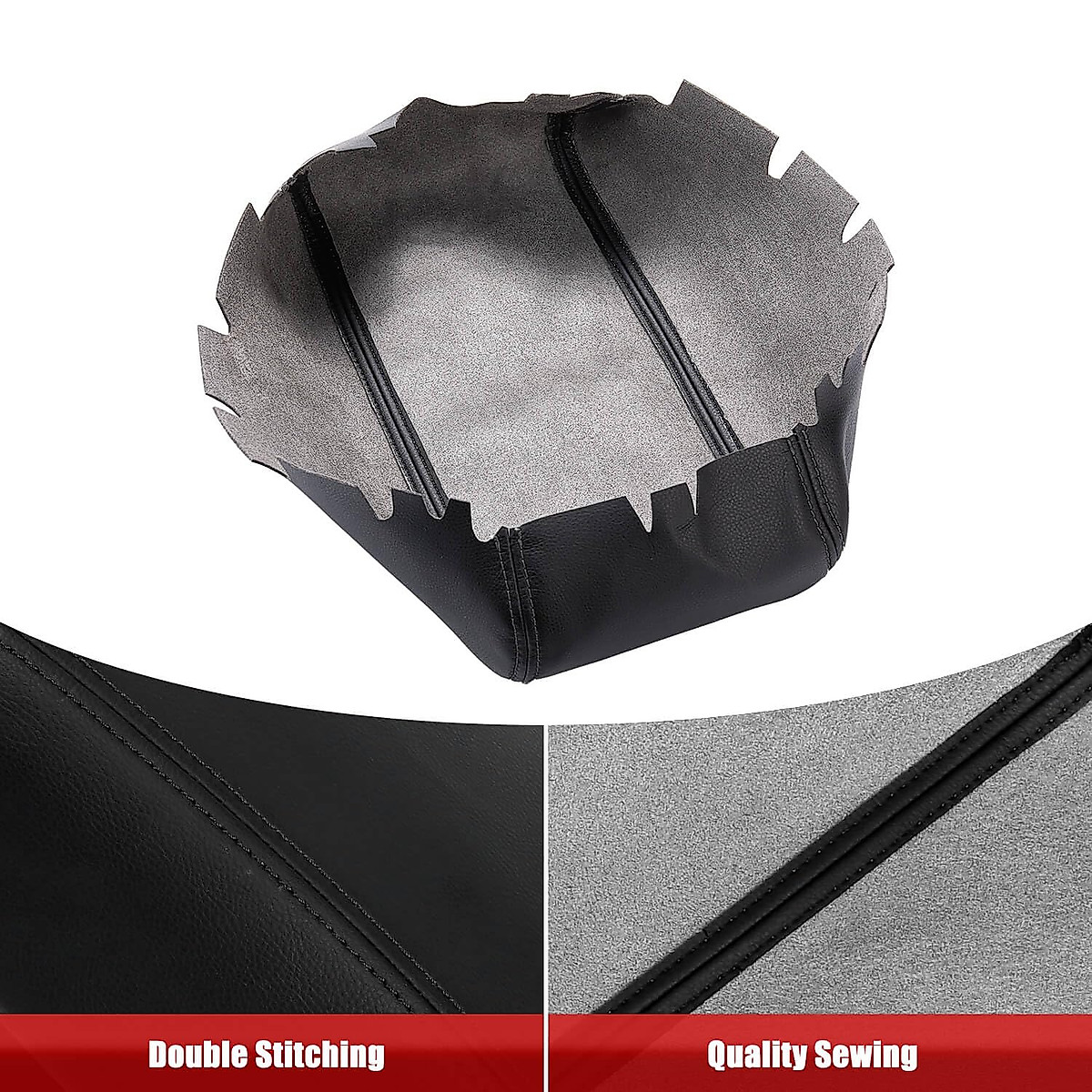 KBH Center Console Cover Replacement for Jeep Grand Cherokee & Dodge Durango 2011-2020, Vinyl Leather Armrest Upholstery, Anti-Scratch, Black (Leather Part Only)