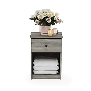 Furinno 219153GYW Lucca Nightstand, 2-Pack, French Oak Grey