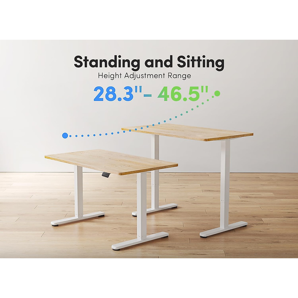 FEZIBO Electric Standing Desk, 48 x 24 Inches Height Adjustable Stand up Desk, Sit Stand Home Office Desk, Computer Desk, Maple