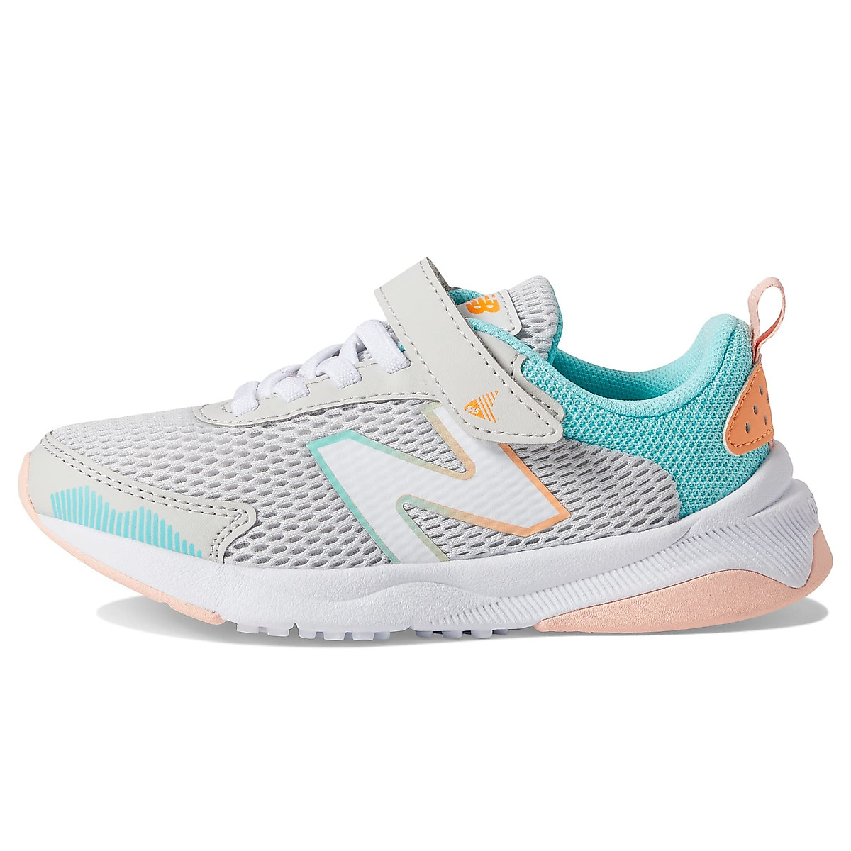 New Balance Kid's Dynasoft 545 V1 Hook and Loop Running Shoe, Summer Fog/Surf/Peach Glaze, 2 Wide Infant