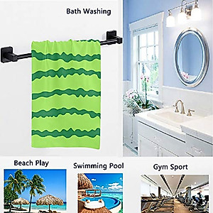 Naanle Fresh Green Watermelon Stripes Highly Absorbent Soft Large Decorative Guest Hand Towel for Bathroom, Hotel, Gym and Spa (16 x 30 Inches)