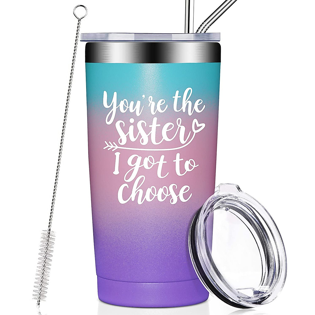 Fufandi Gifts for Best Friend - Best Friend Birthday Gifts for Women - Friendship Christmas Gifts for Female Friend - Gifts for Sister from Sister - You're the Sister I Got to Choose Tumbler